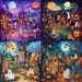 24 Spooky Halloween Clipart Digital Download, Ghost Haunted House Scene ...