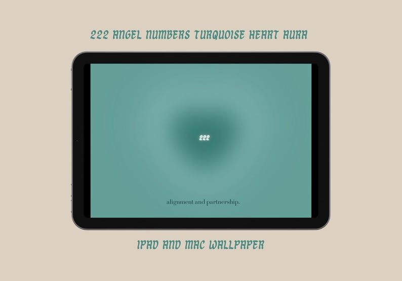 222 Angel Numbers Turquoise Heart Aura Wallpaper for Tablet/desktop ...