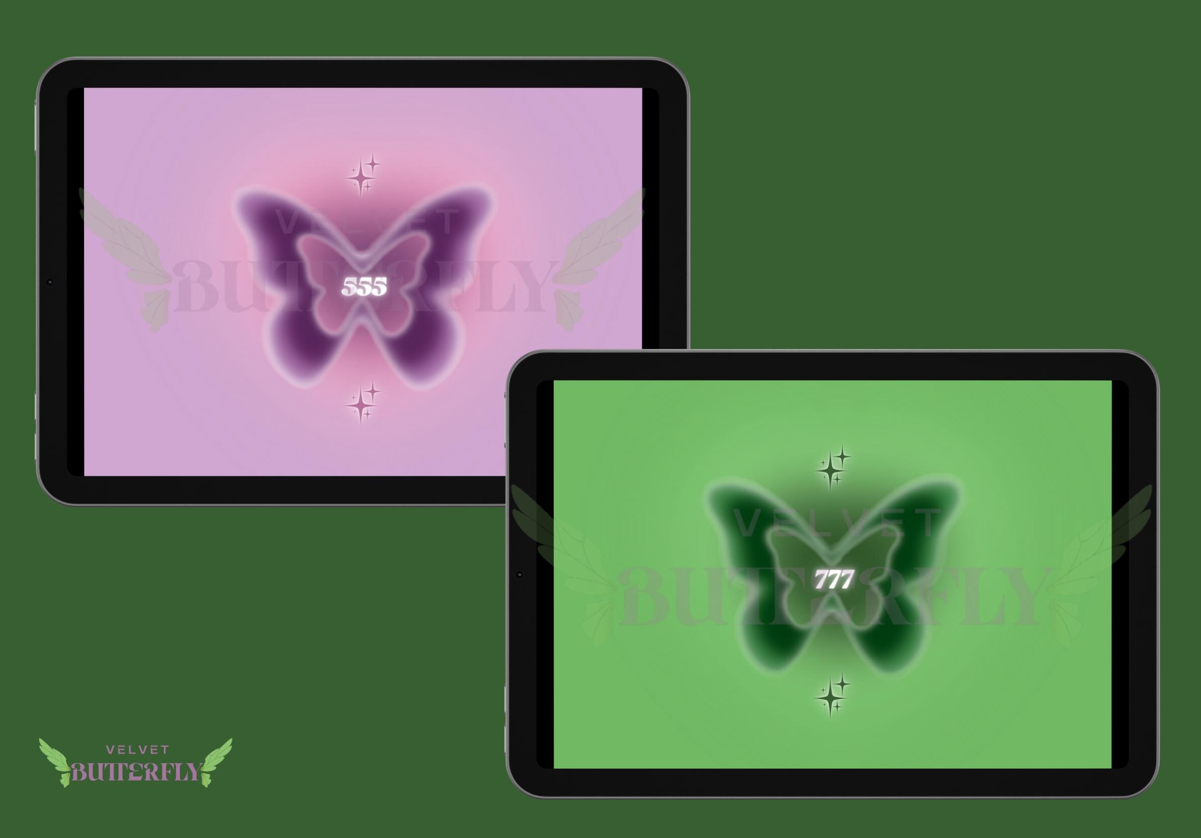 Angel Numbers Butterfly Aura Wallpaper Pack of 8 for Tablet/desktop ...