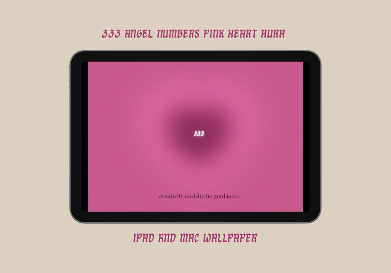 333 Angel Numbers Pink Heart Aura Wallpaper for Tablet/desktop/ipad/mac ...