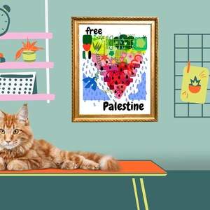 Free Palestine Abstract Giclée Art Print, Home Decor, Wall Art Poster ...