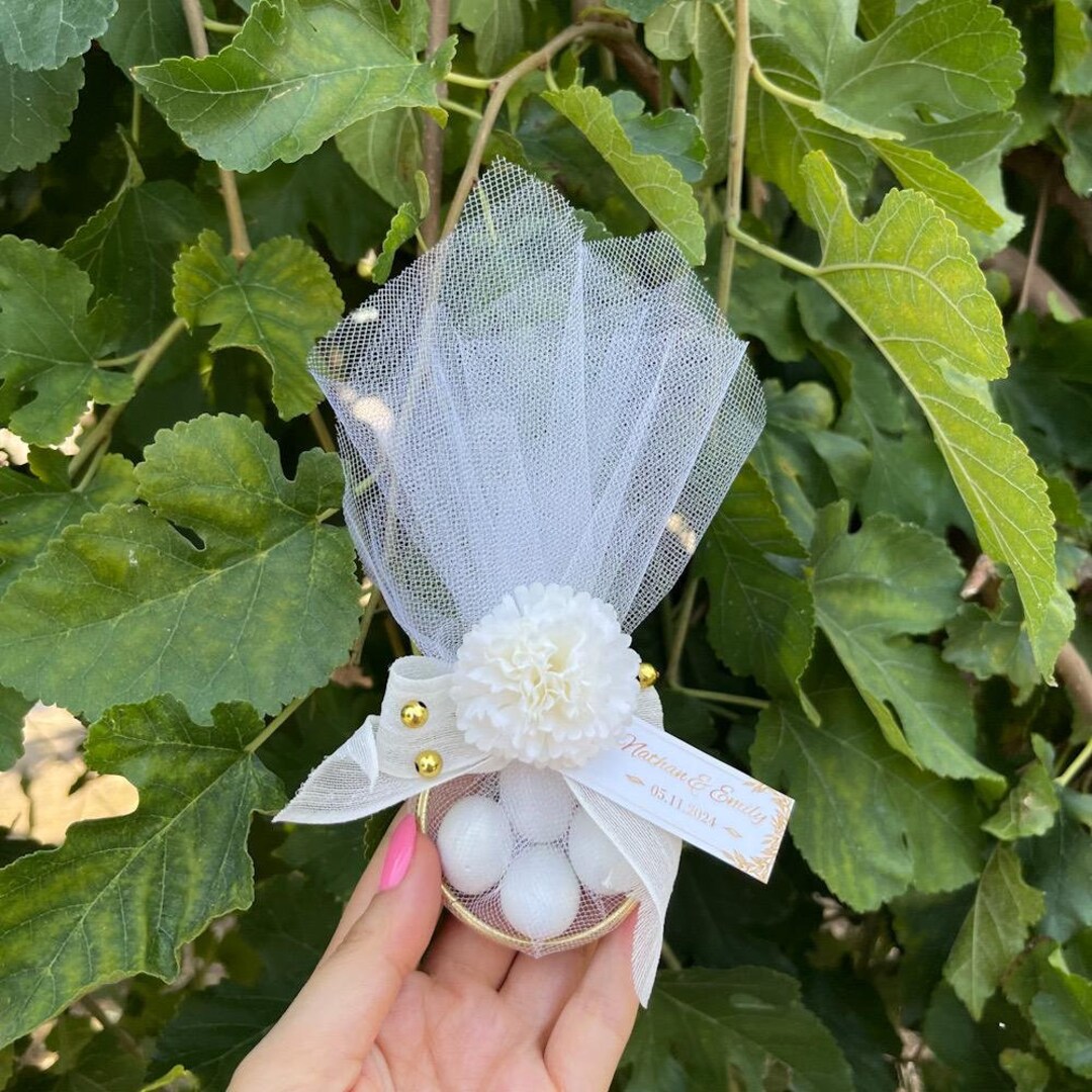 Almond Dragee Favors for Guest, Wedding Almond Candy Favor, Custom ...