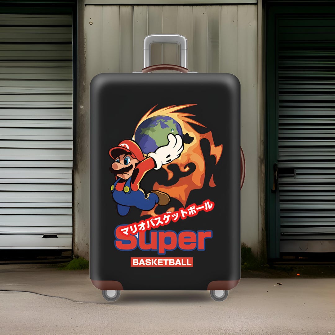 Super Mario Basketball-themed Luggage Cover | Travel Suitcase Protector ...