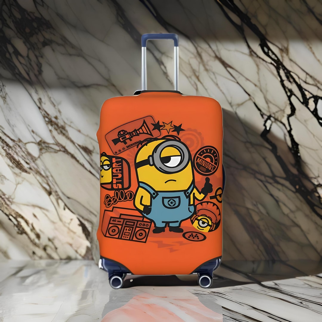 Cool and Bold Minion-themed Luggage Cover Playful Travel Suitcase Cover ...