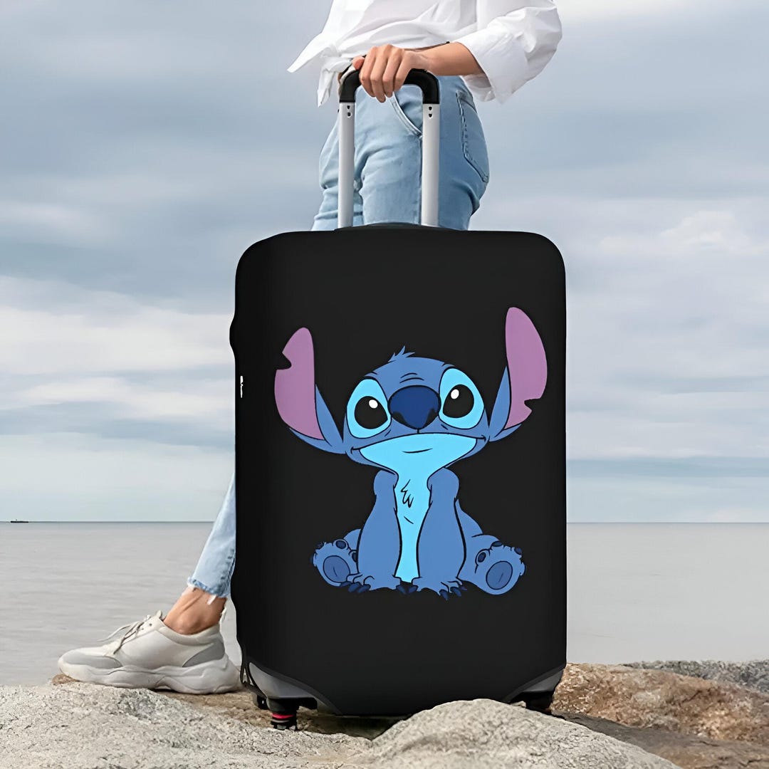 Adorable Stitch-inspired Luggage Cover | Black Suitcase Protector ...