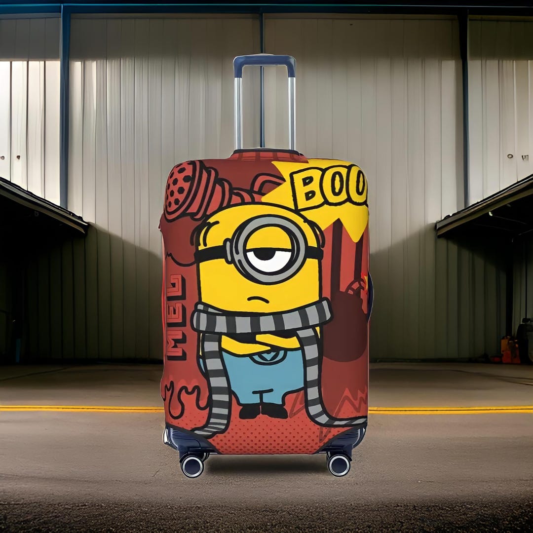 Cool and Bold Minion-themed Luggage Cover Playful Travel Suitcase Cover ...