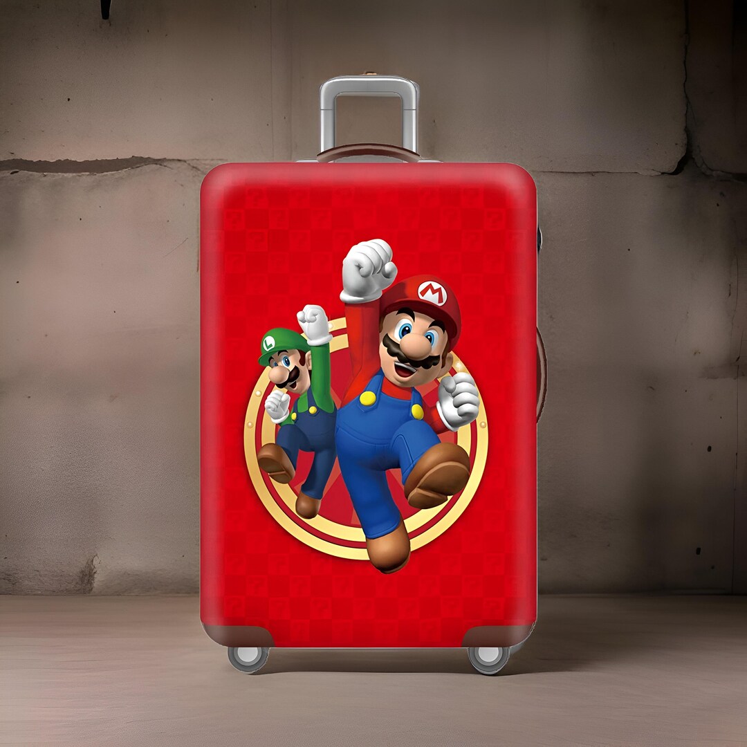 Super Mario and Luigi Luggage Cover – Retro Gaming Travel Suitcase ...