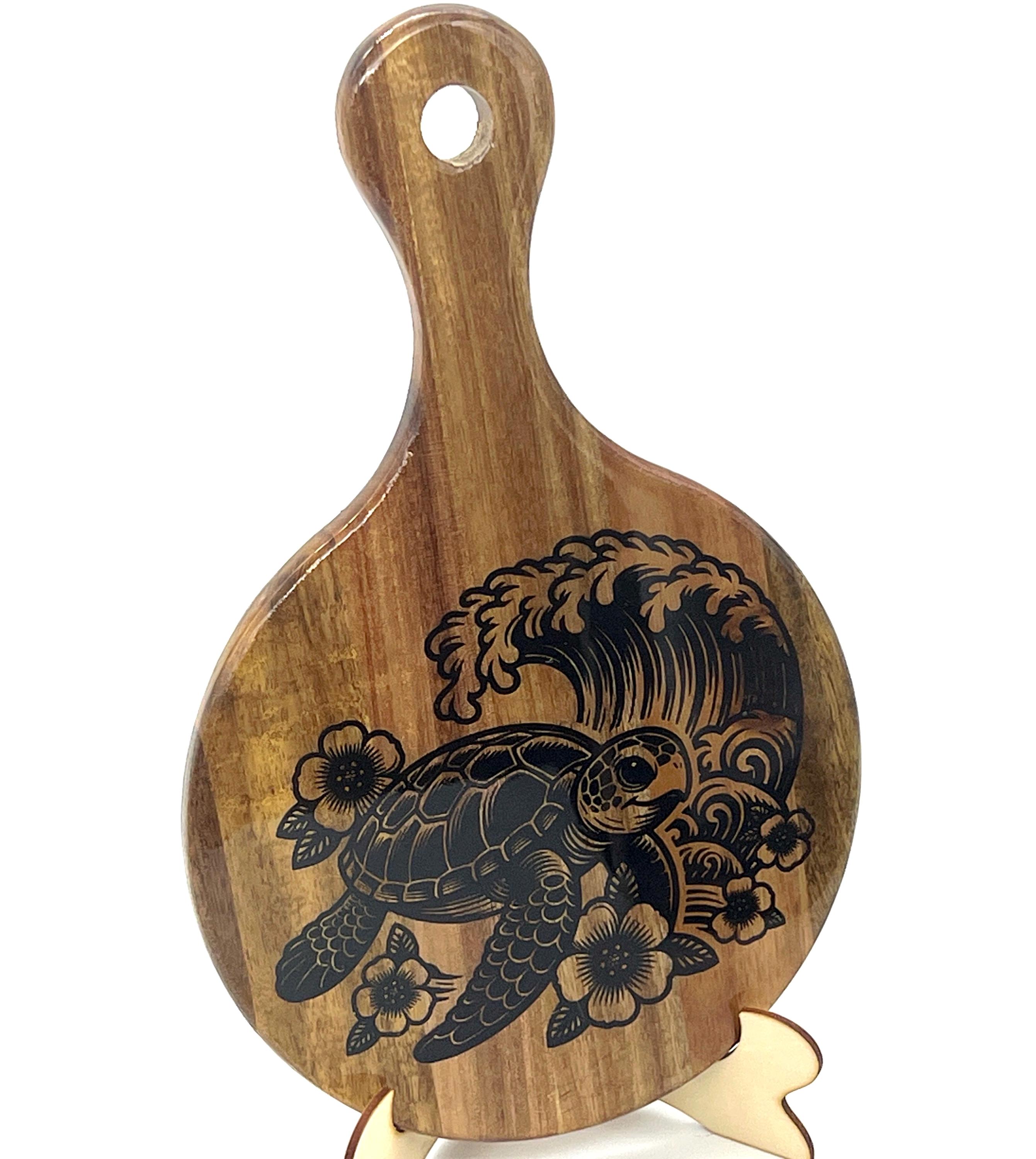 Sea Turtle Themed Wall Decor Laser Engraved Cutting Board With Epoxy ...