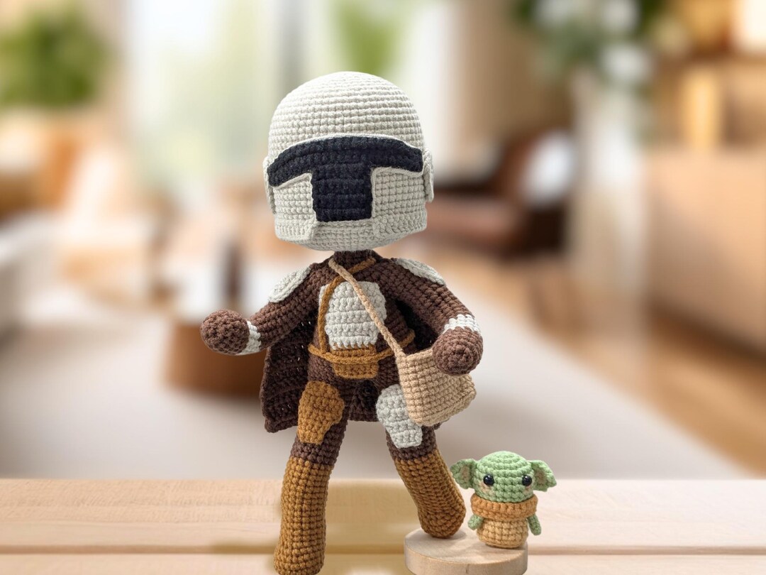 Mando, Bounty Hunter Inspired Doll, Posable! - Handmade Crochet Gift ...