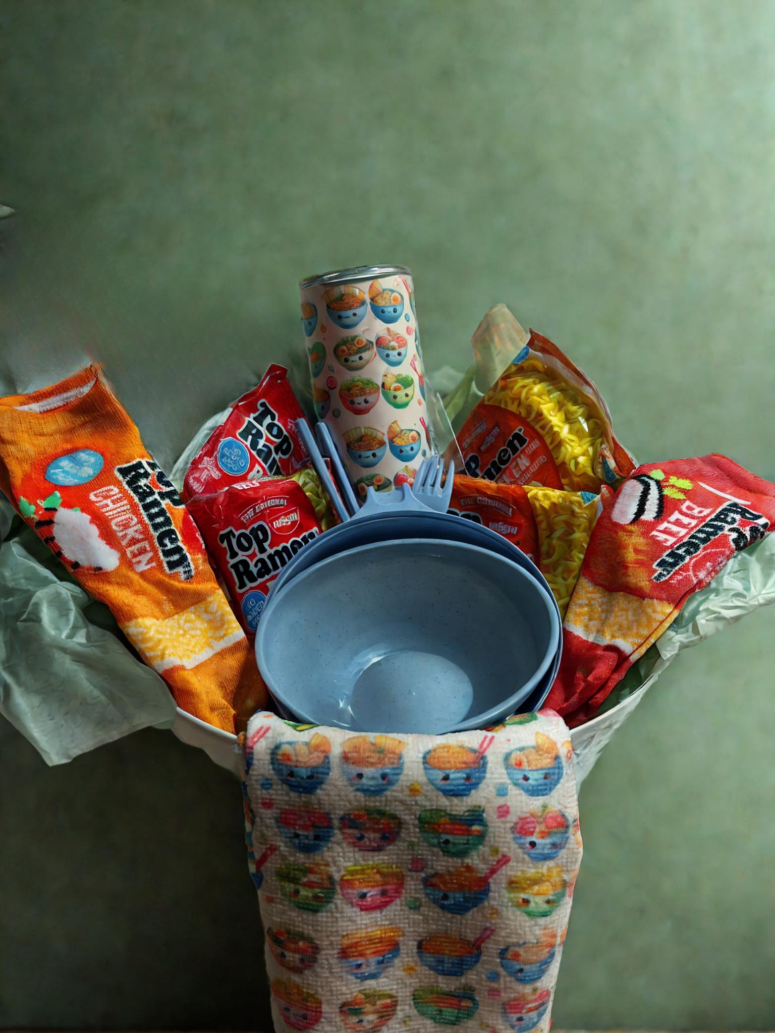 Ramen Lover Gift Basket – Cute Noodle-themed Snack Box, Fun Foodie Gift ...