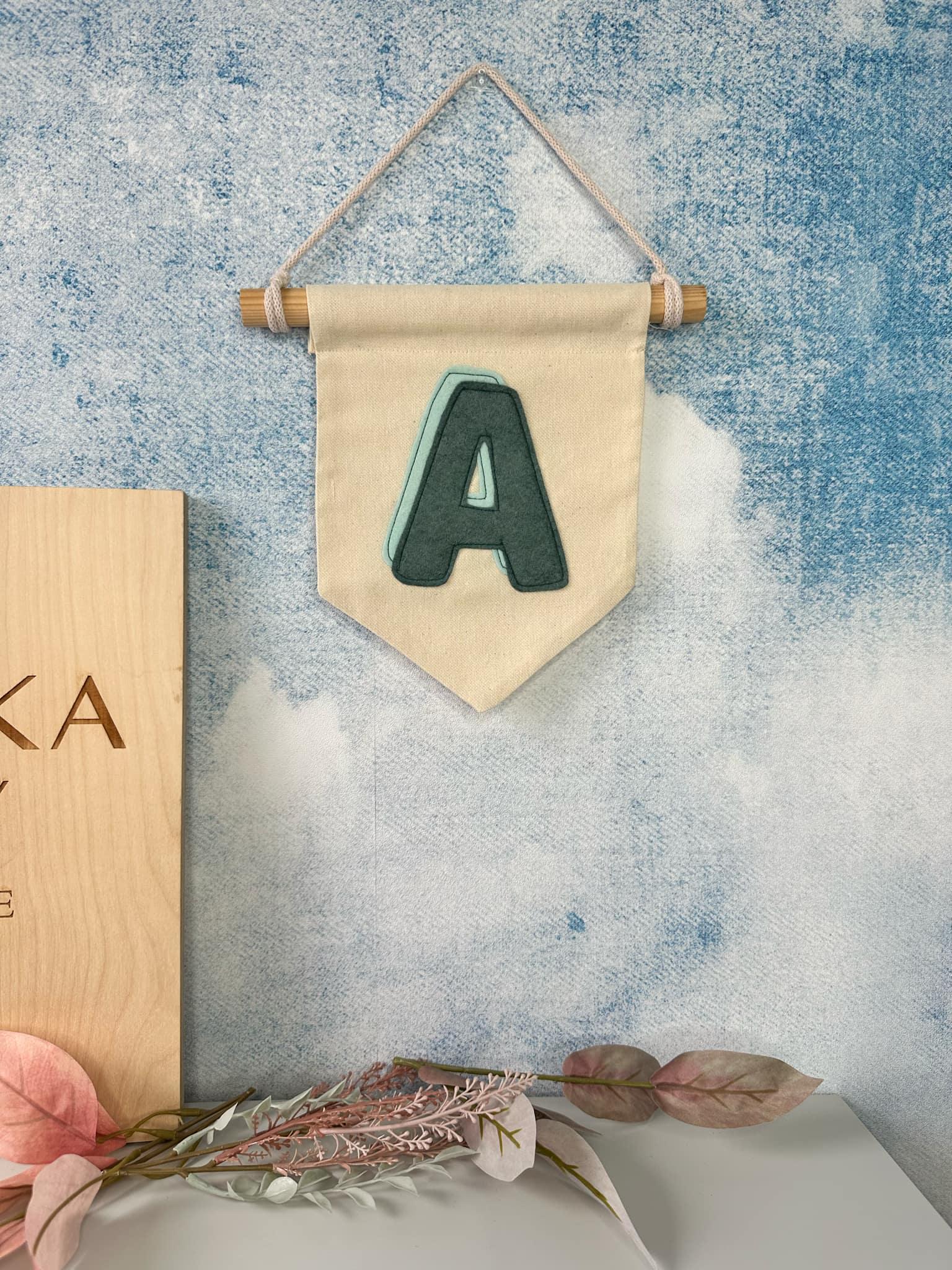 Personalized Initial Banner, Custom Fabric Letter Wall Hanging, Kids ...
