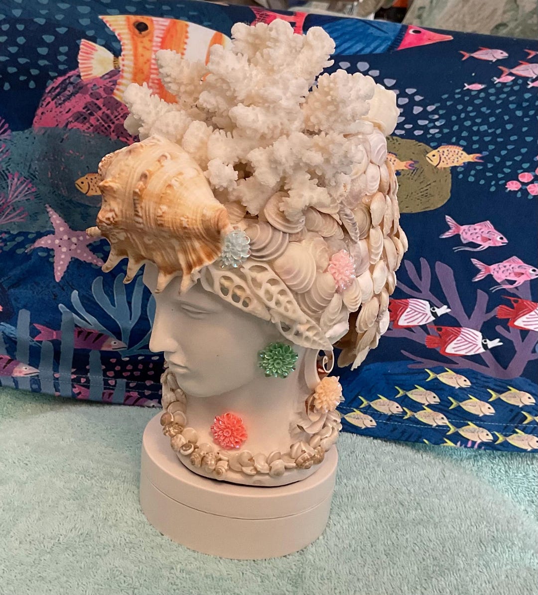 Ocean Inspired Head, Ocean Inspired Resin Bust, Coastal Greek Goddess ...