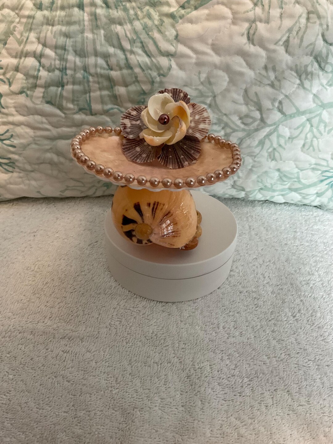 Upcycled Seashell Trinket Dish: Faux Pearl Coastal Decor - Etsy