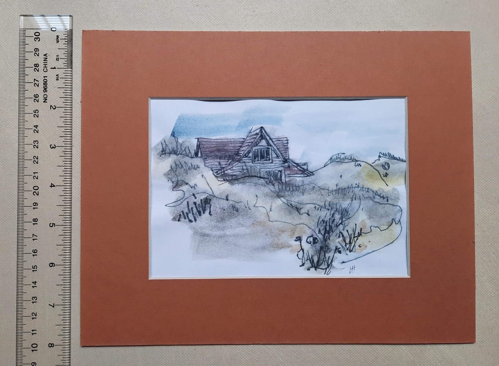 Sketch of Country Landscape - Etsy