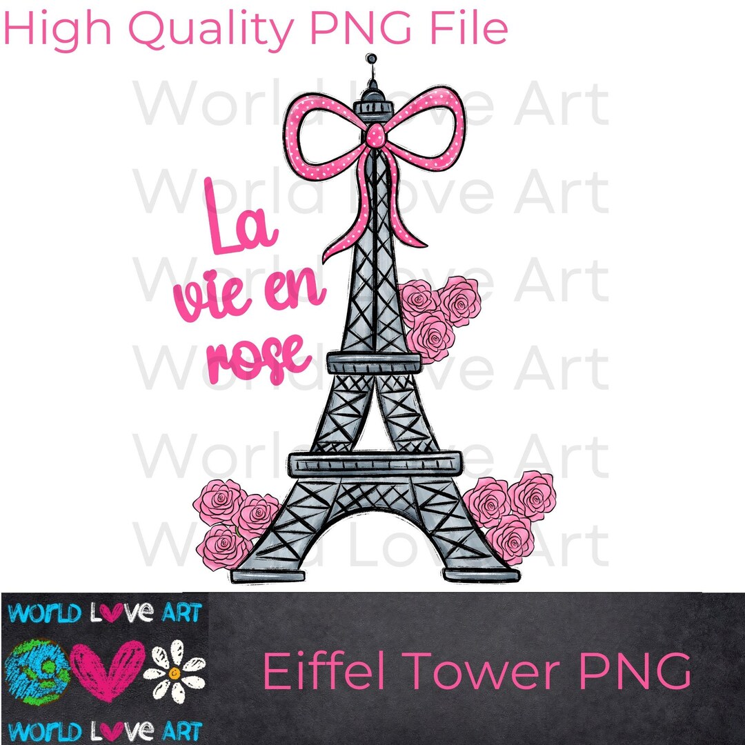 Paris France Digital Download, Eiffel Tower PNG, Coquette, Pink Ribbon ...
