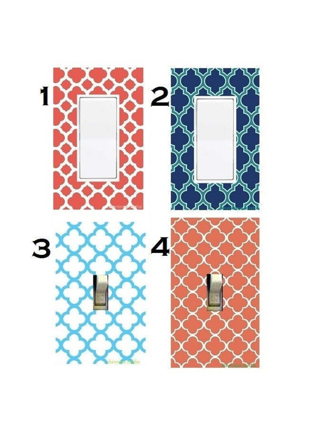 Preppy Switch Wall Plate Custom Switchplate Personalized Monogram Initial Chevron Trellis ...