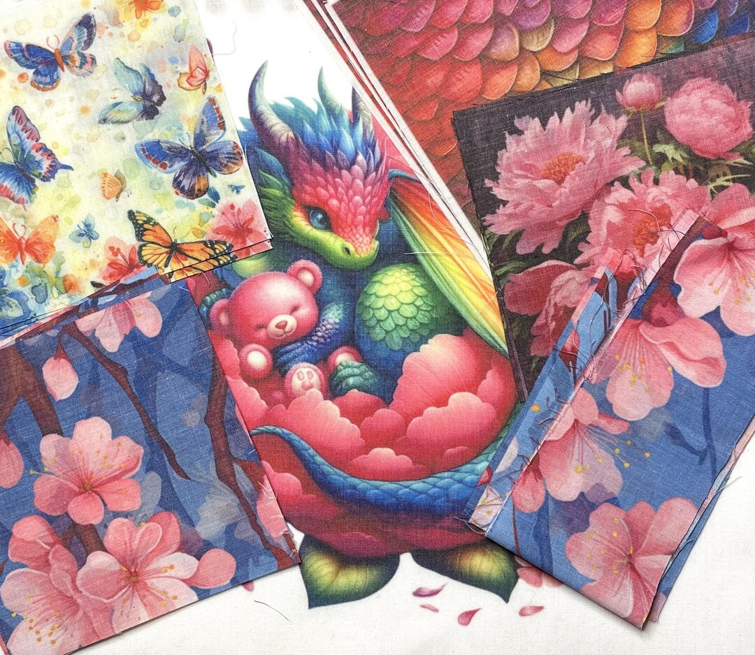 Rainbow Dragon Quilting Block Squares - Etsy