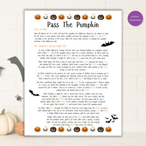 Pass the Pumpkin Game Halloween Printable, Left Right Game ...
