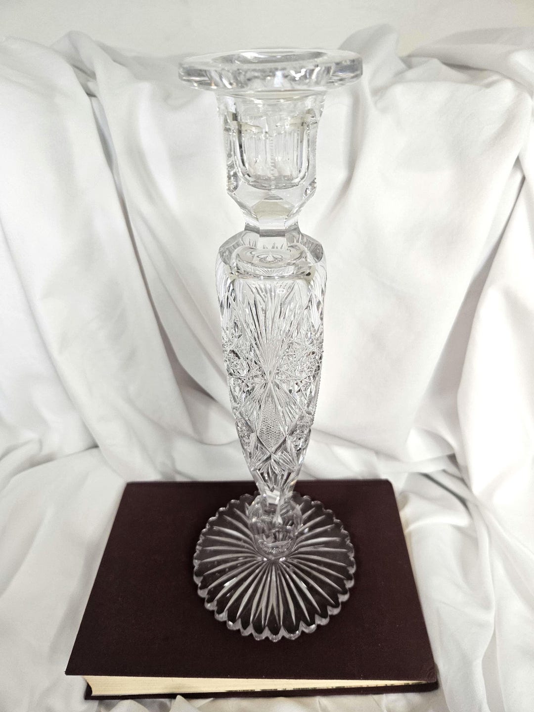 Antique - American Brilliant Period Cut Glass Candlestick Holder ...