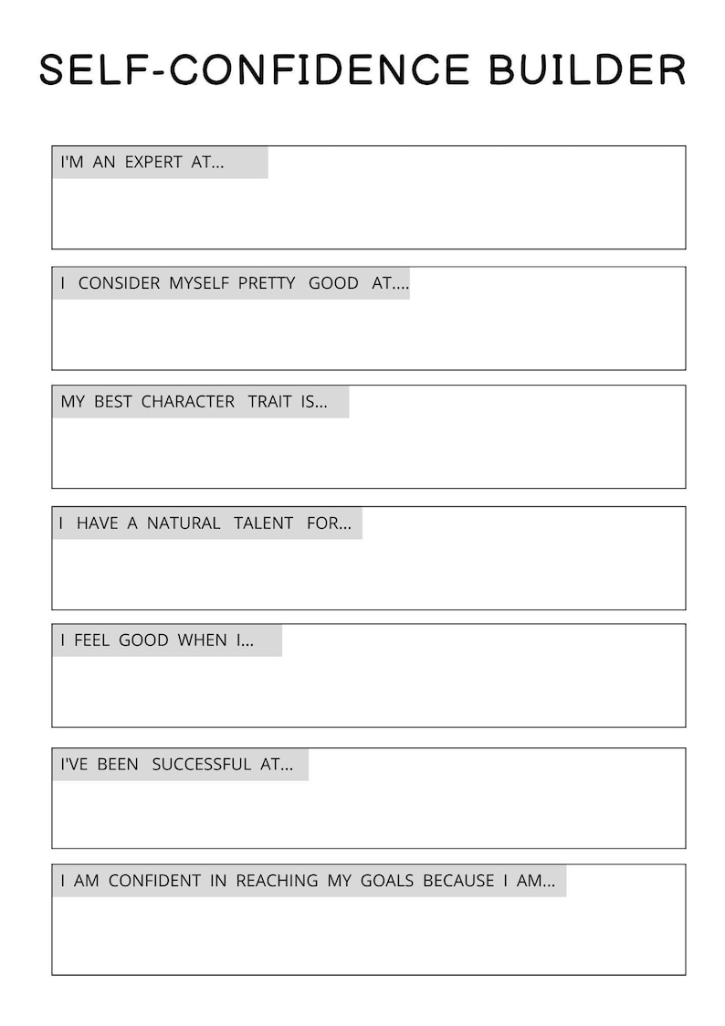 SELF CONFIDENCE PLANNER - Etsy