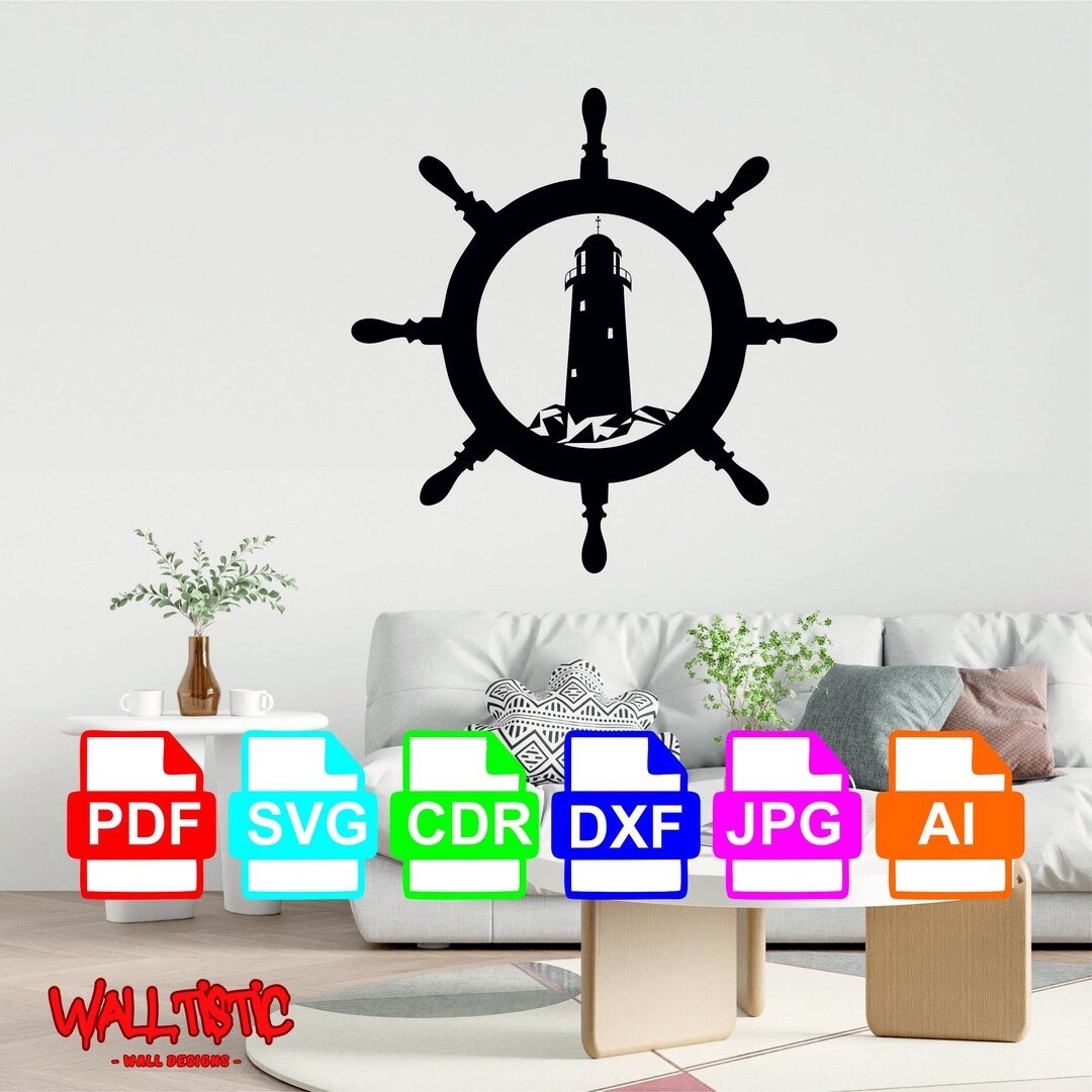 Lighthouse-themed Cutting File for Laser, Plasma Cutting dxf Ai Cdr Svg ...
