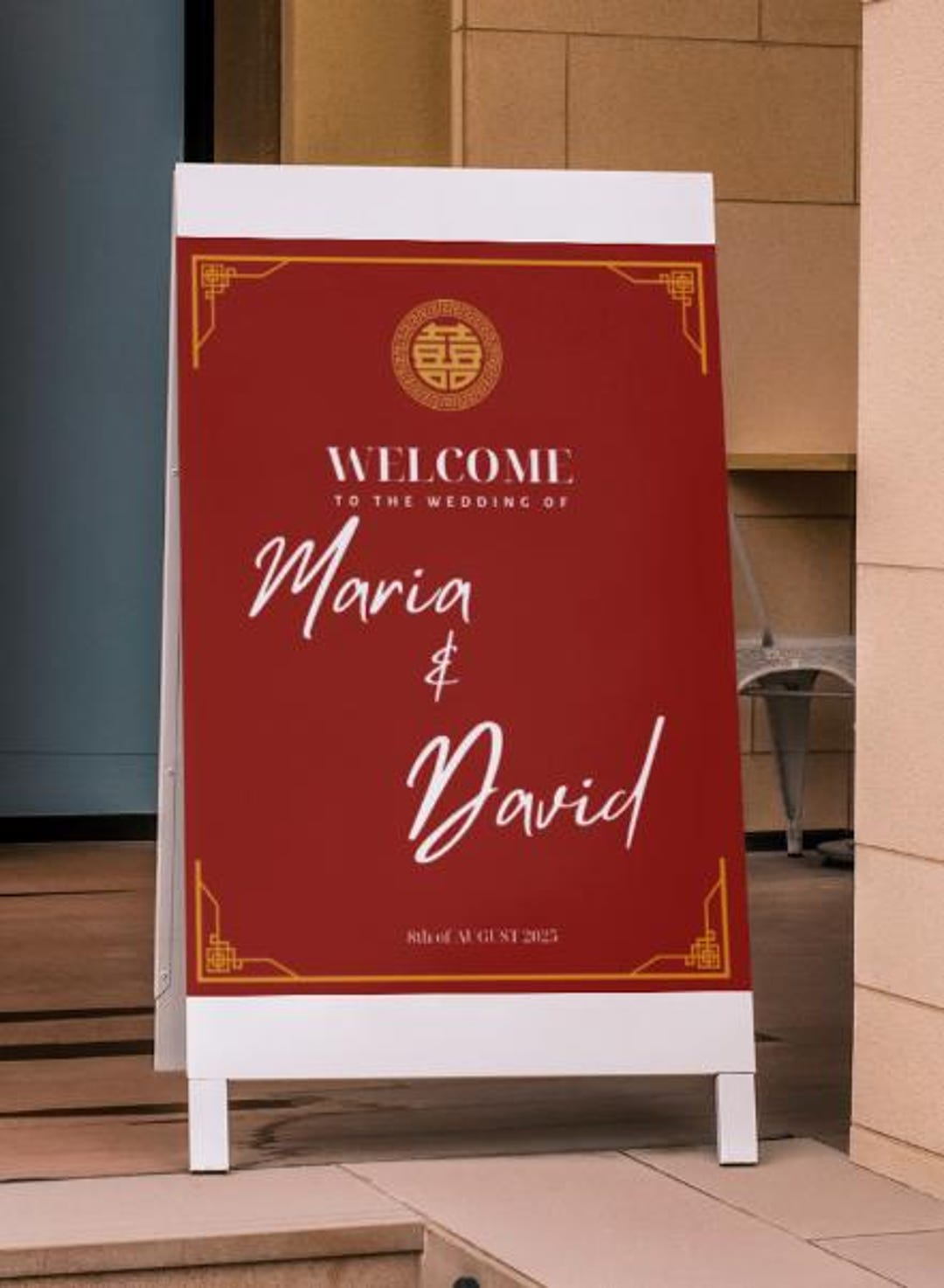 Chinese Wedding Welcome Sign Asian Wedding Poster Vietnamese Wedding ...