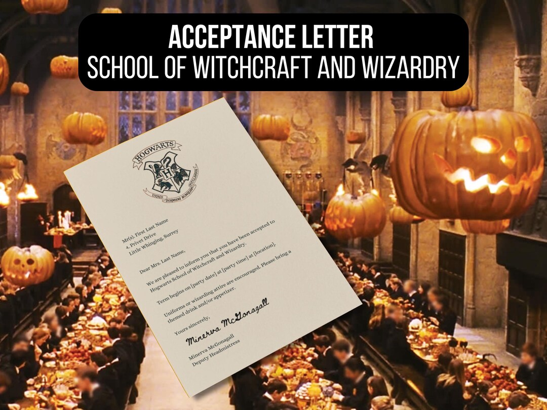 Editable Acceptance Letter School of Witchcraft and Wizardry ...
