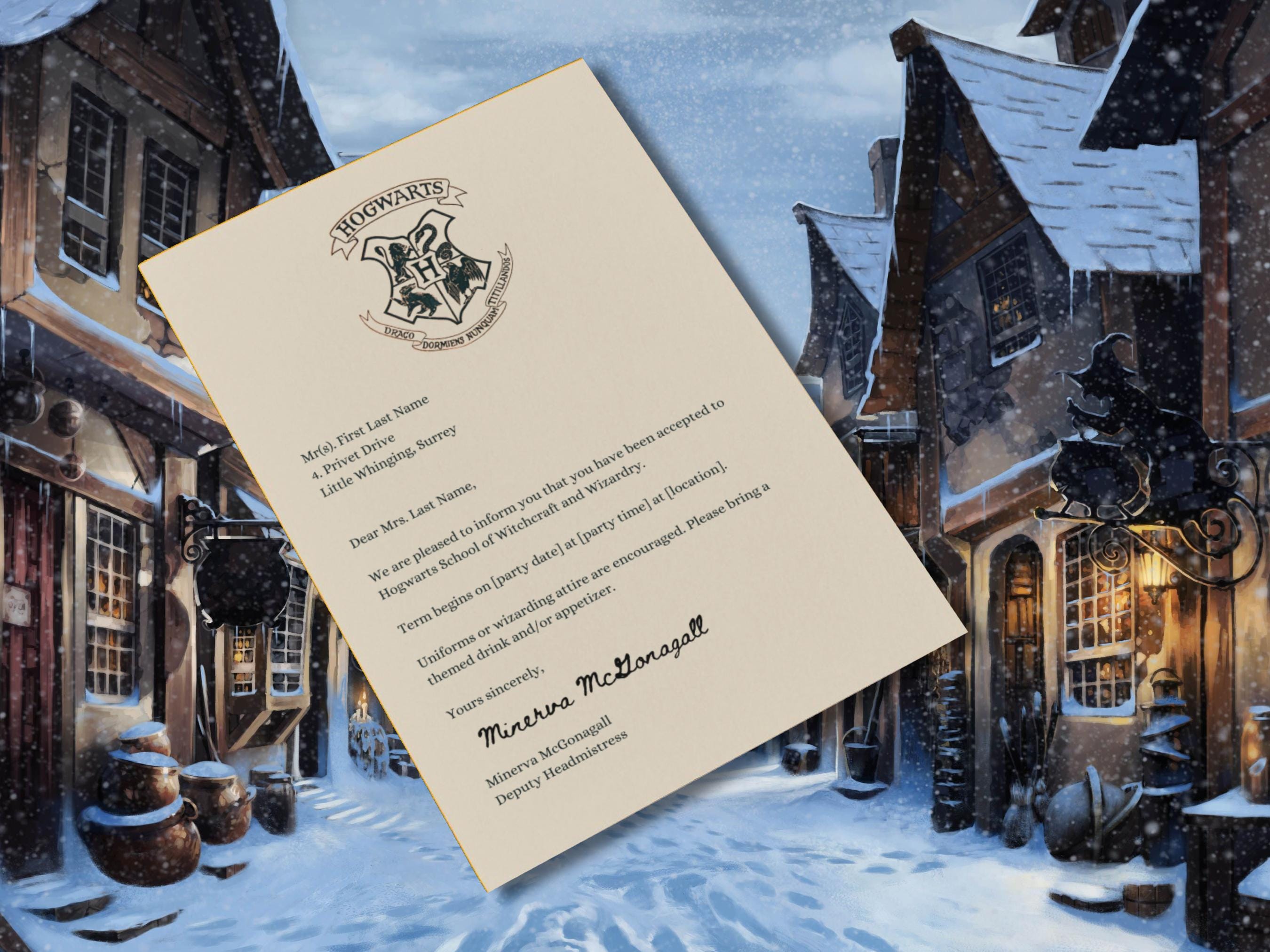 Editable Acceptance Letter School of Witchcraft and Wizardry ...