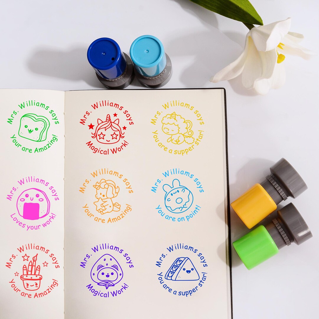 Custom Teacher Stamps, Teacher Grading Stamp, Personalized Teacher ...