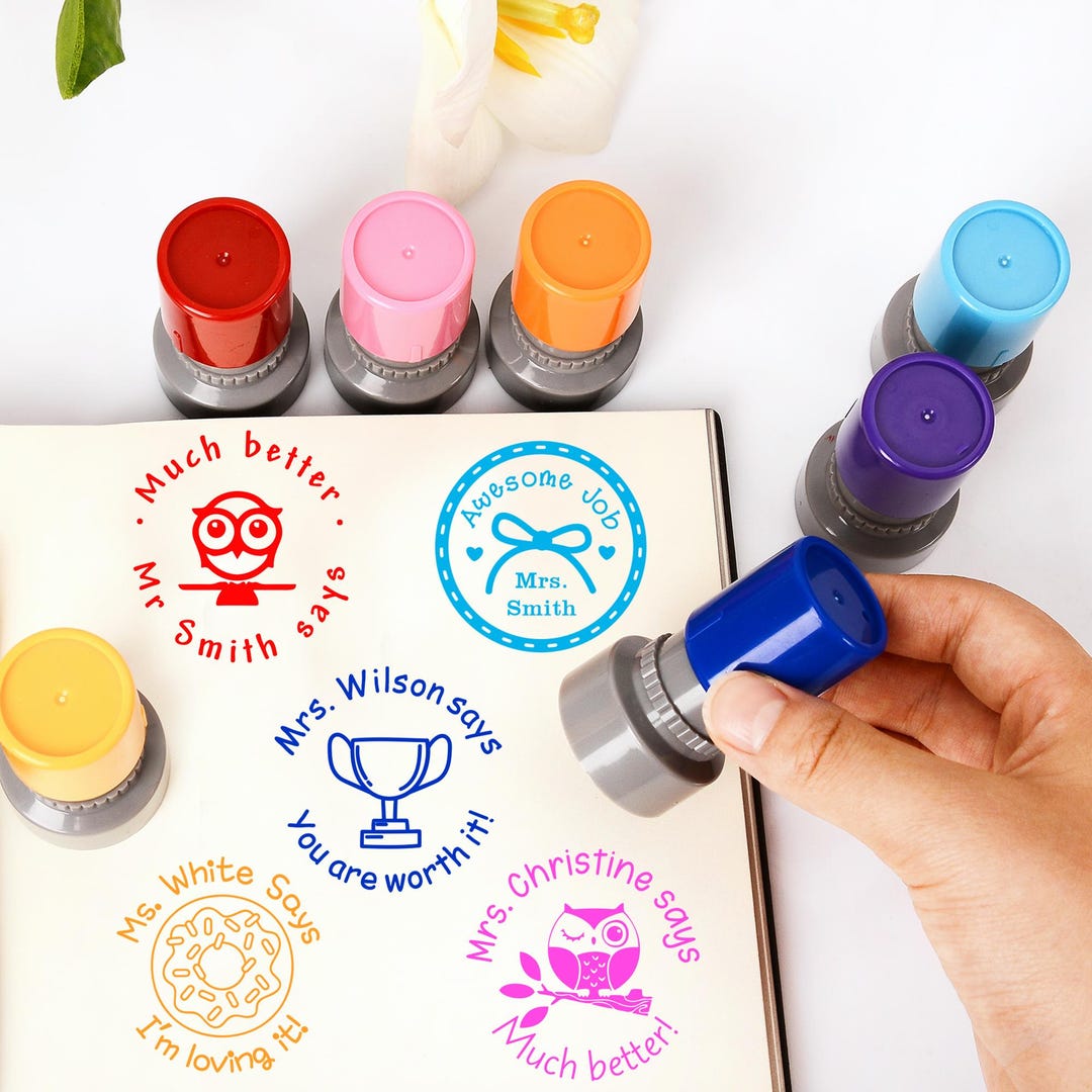 Personalized Teacher Stamps, Teacher Stamp Set, Teacher Gifts, Homework ...