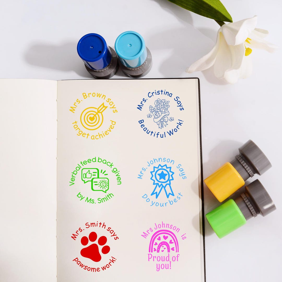 Custom Teacher Stamp, Personalized Teacher Stamps, Encouragement Stamp ...