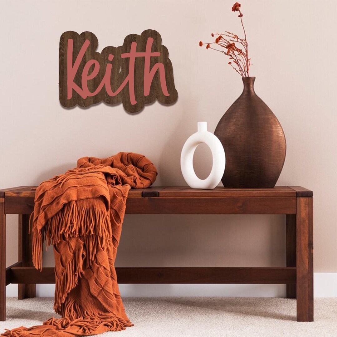 Personalized Name Sign, Double Wooden Name Sign, Kid's Bedroom Nursery ...