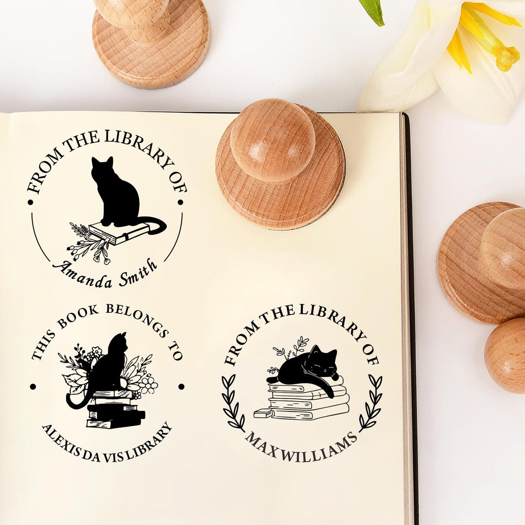 Personalized Book Stamps, Custom Library Stamp for Book Lovers, Ex ...