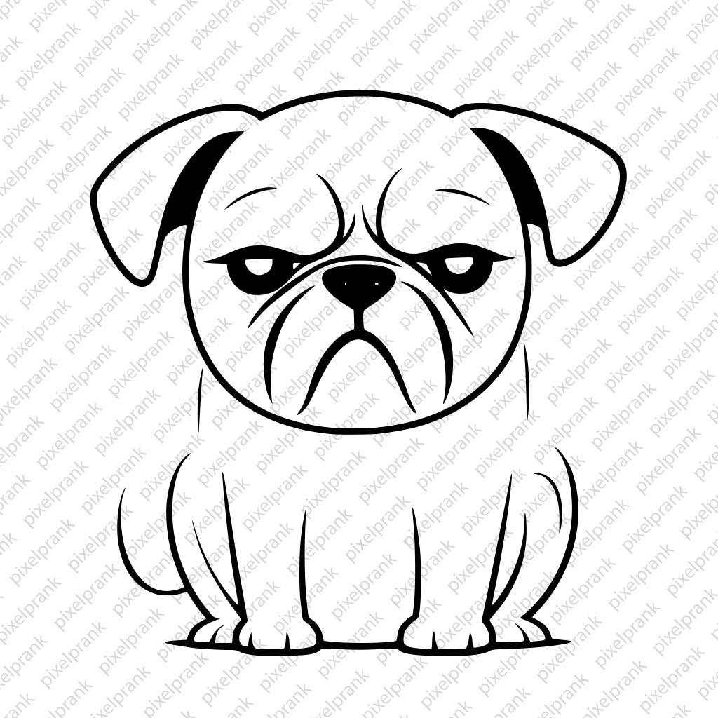 Grumpy Dog SVG Bundle, Dogs Svg, Angrys Dog Silhouette, Grim Dog Face ...