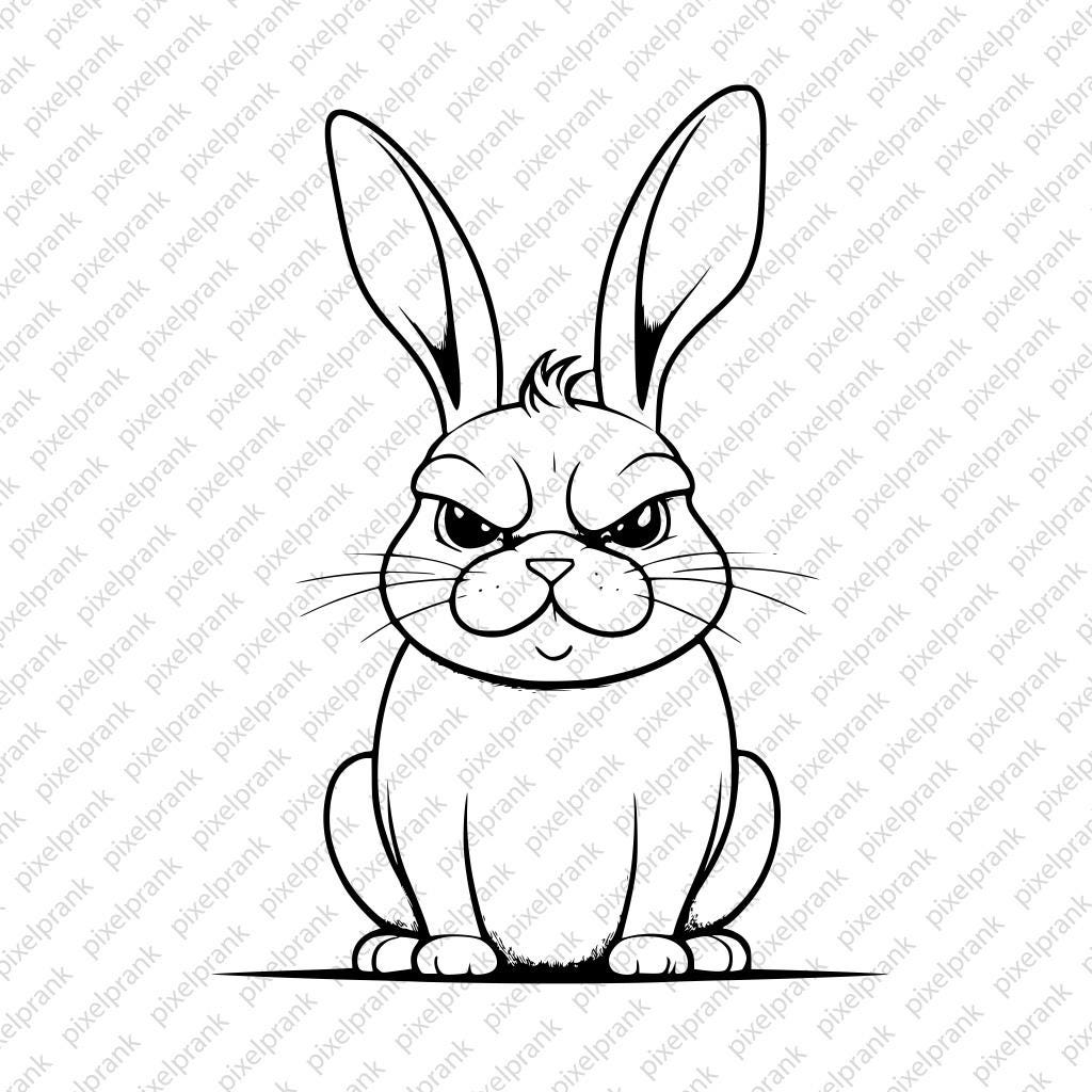 Grumpy Rabbit SVG Bundle, Angry Rabbit Graphics, Angrys Rabbit ...