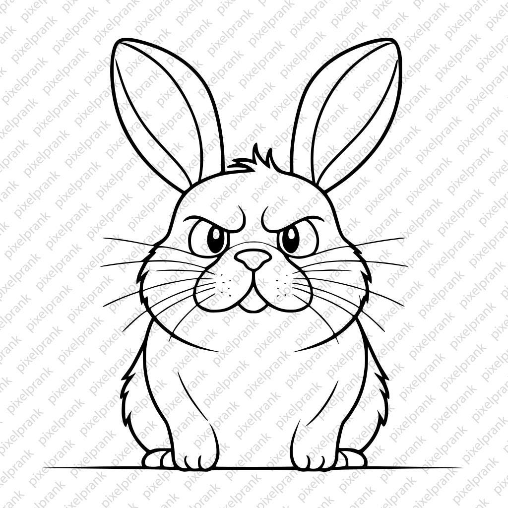 Grumpy Rabbit SVG Bundle, Angry Rabbit Graphics, Angrys Rabbit ...