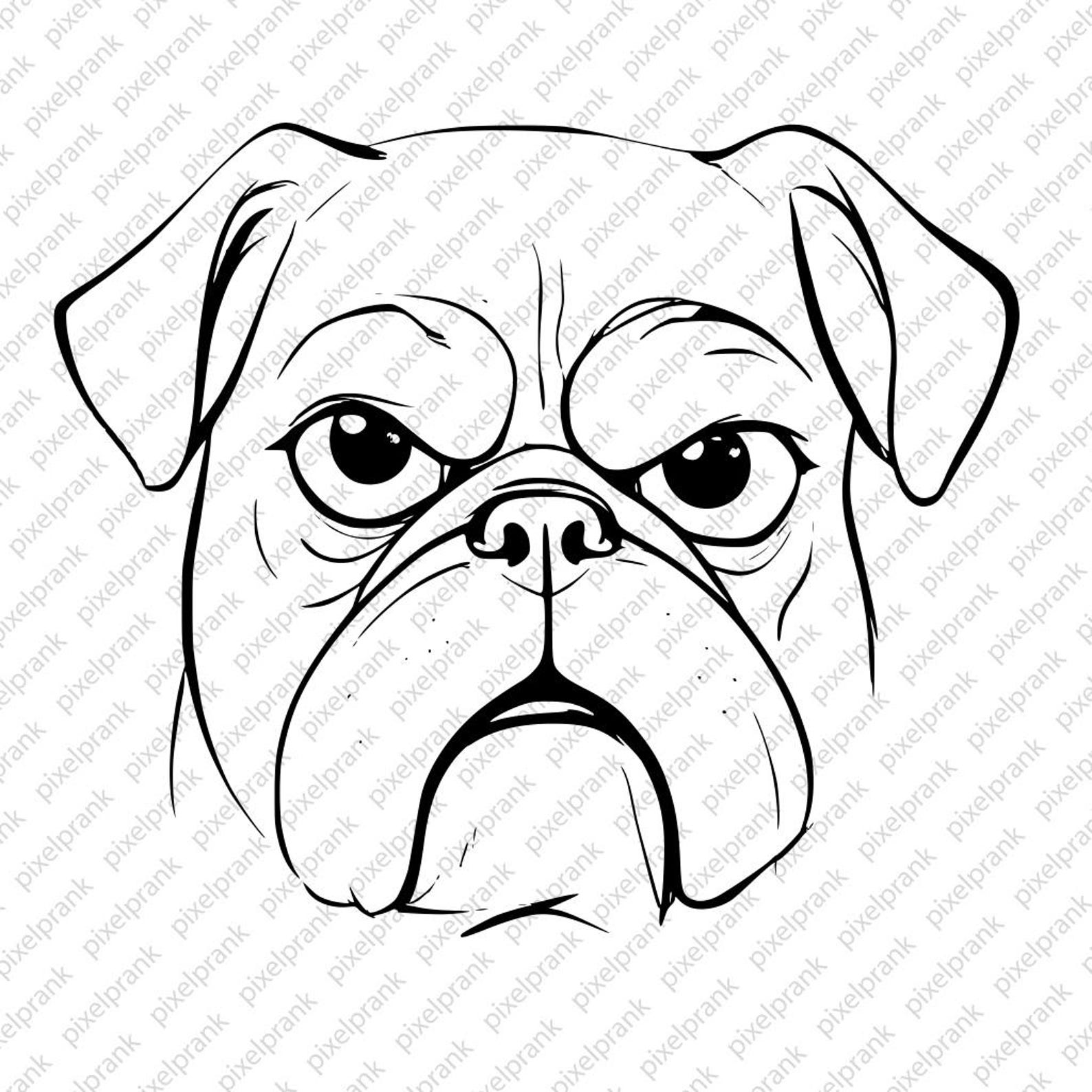 Grumpy Dog SVG Bundle, Dogs Svg, Angrys Dog Silhouette, Grim Dog Face ...