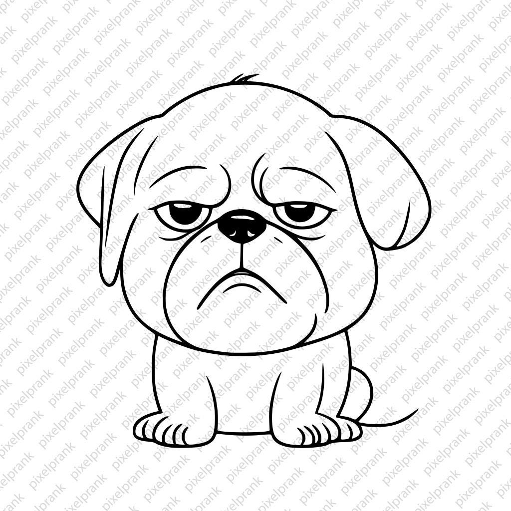 Grumpy Dog SVG Bundle, Dogs Svg, Angrys Dog Silhouette, Grim Dog Face ...