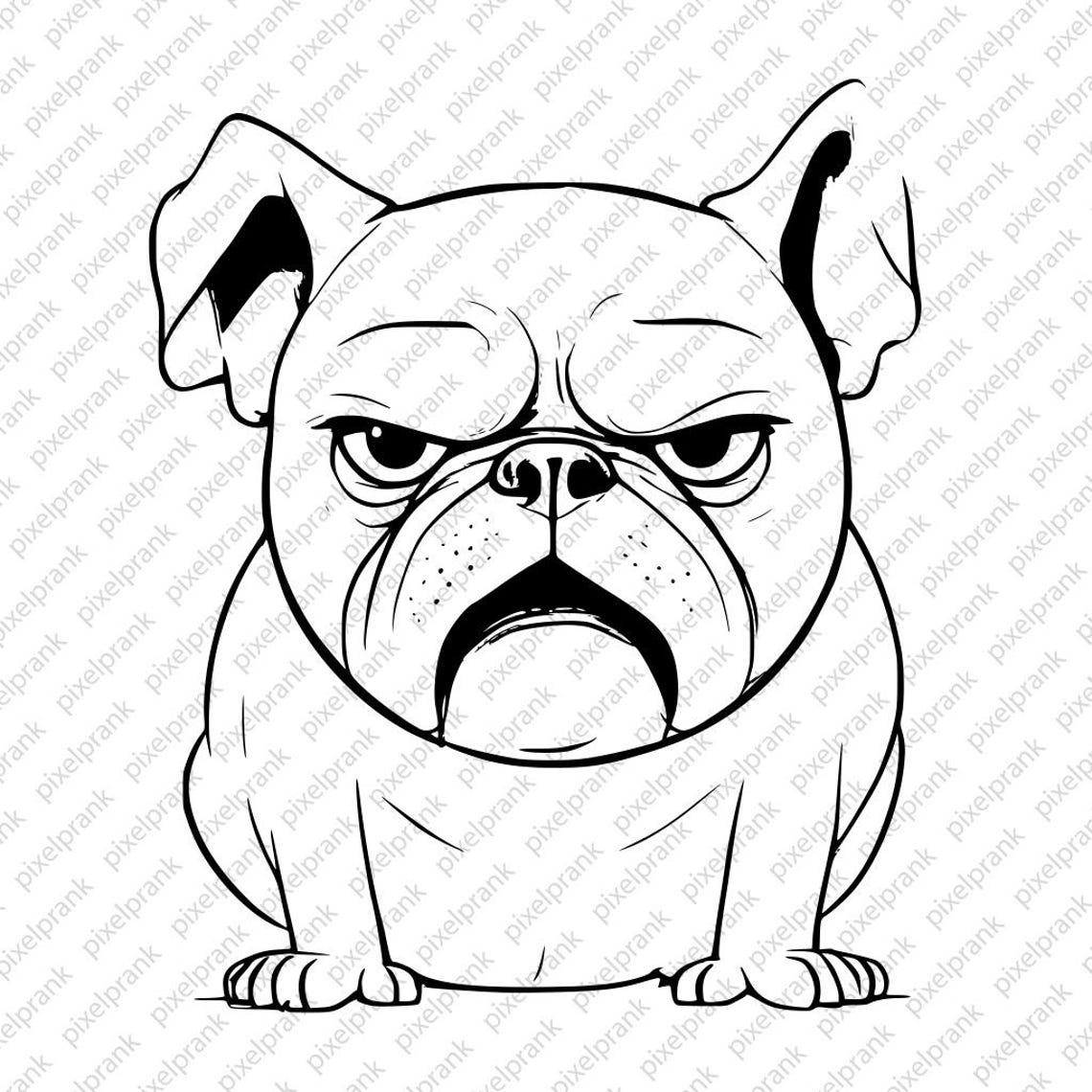 Grumpy Dog SVG Bundle, Dogs Svg, Angrys Dog Silhouette, Grim Dog Face ...