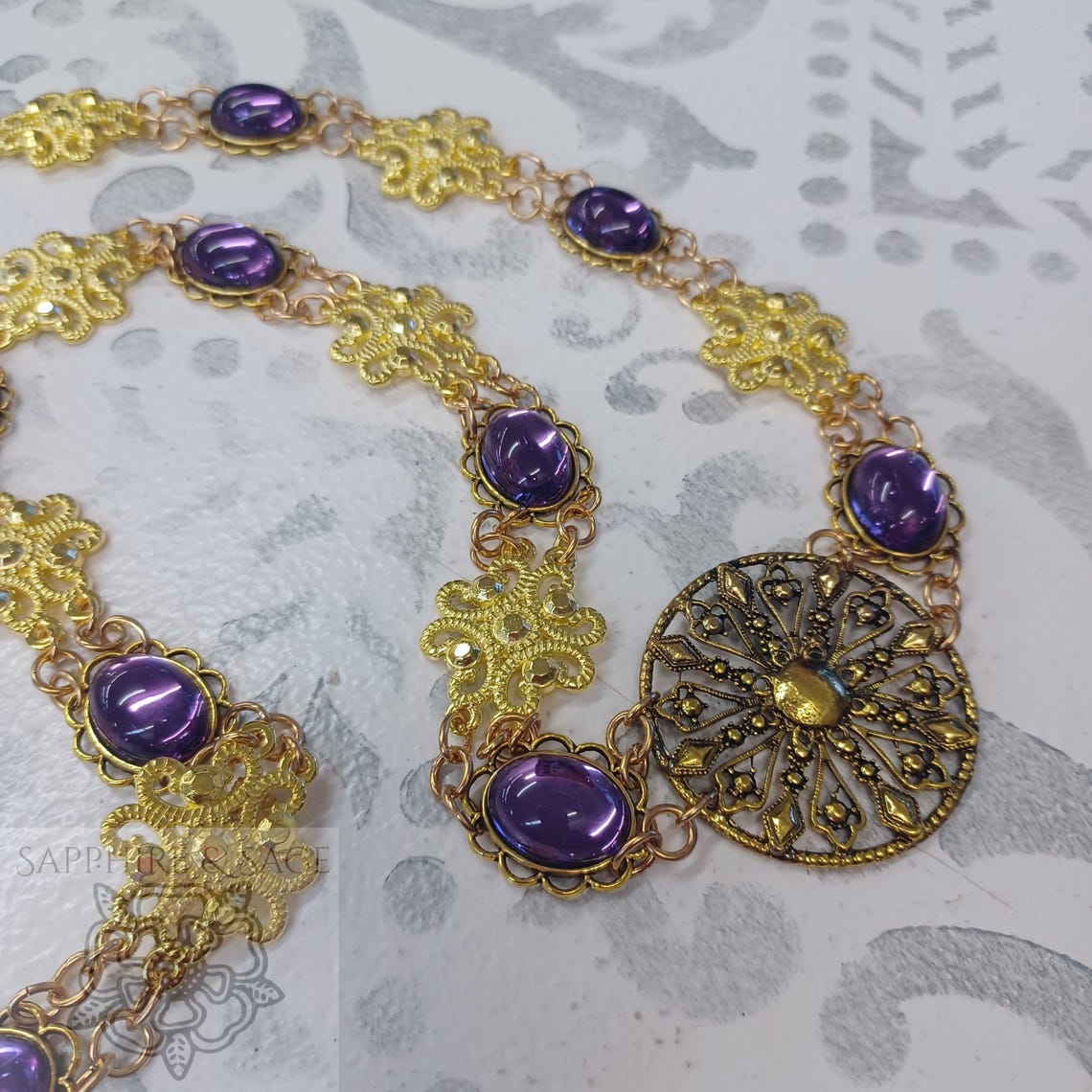 55-60 Inch "caeleb" Jeweled Renaissance Collar, Medieval Tudor ...