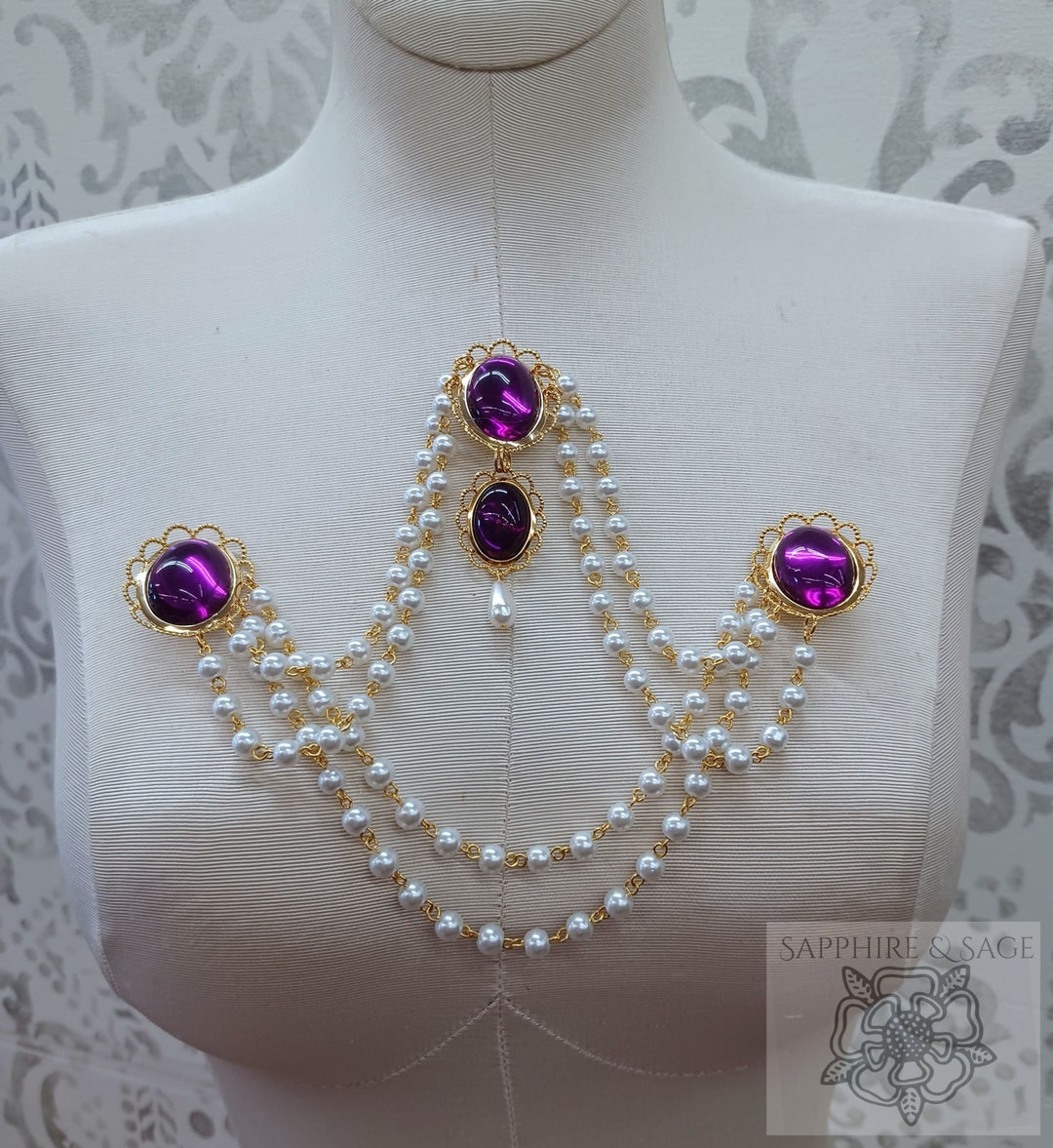 PICK YOUR COLOR: "bice" Renaissance Bodice Jewellery, Medieval ...