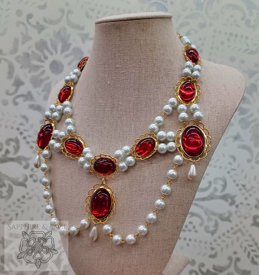 17-19 Inch "brighid" Renaissance Necklace: Elizabethan Tudor Festoon ...