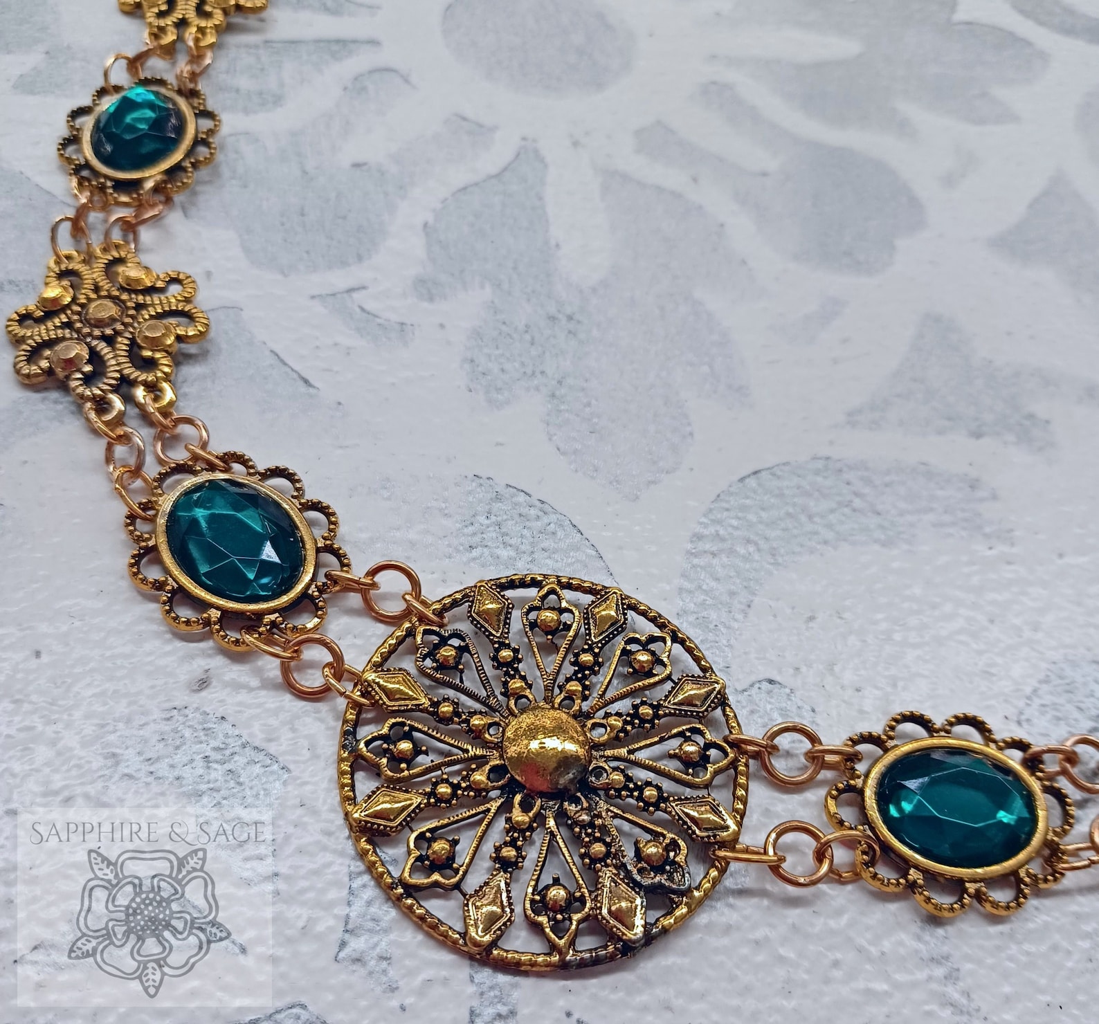 45-50 Inch "caeleb" Jeweled Renaissance Collar, Medieval Tudor ...