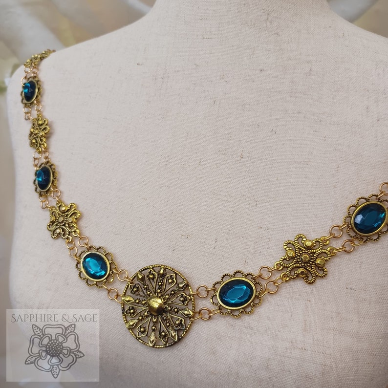 45-50 Inch "caeleb" Jeweled Renaissance Collar, Medieval Tudor ...