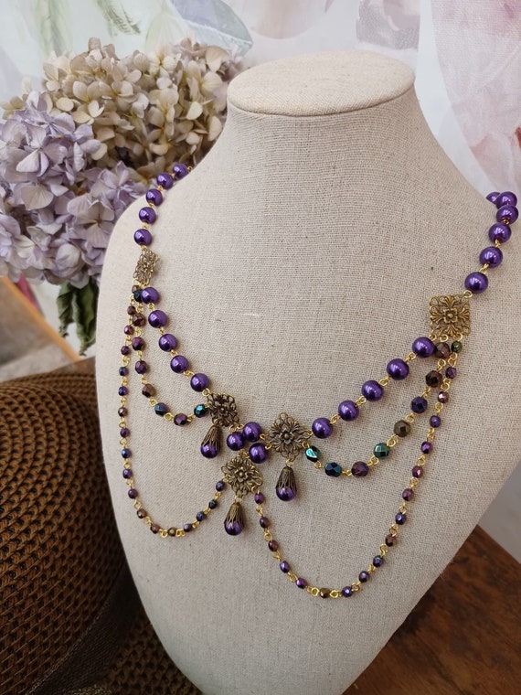 PICK COLOR: Josephine Renaissance Necklace Medieval Necklace - Etsy