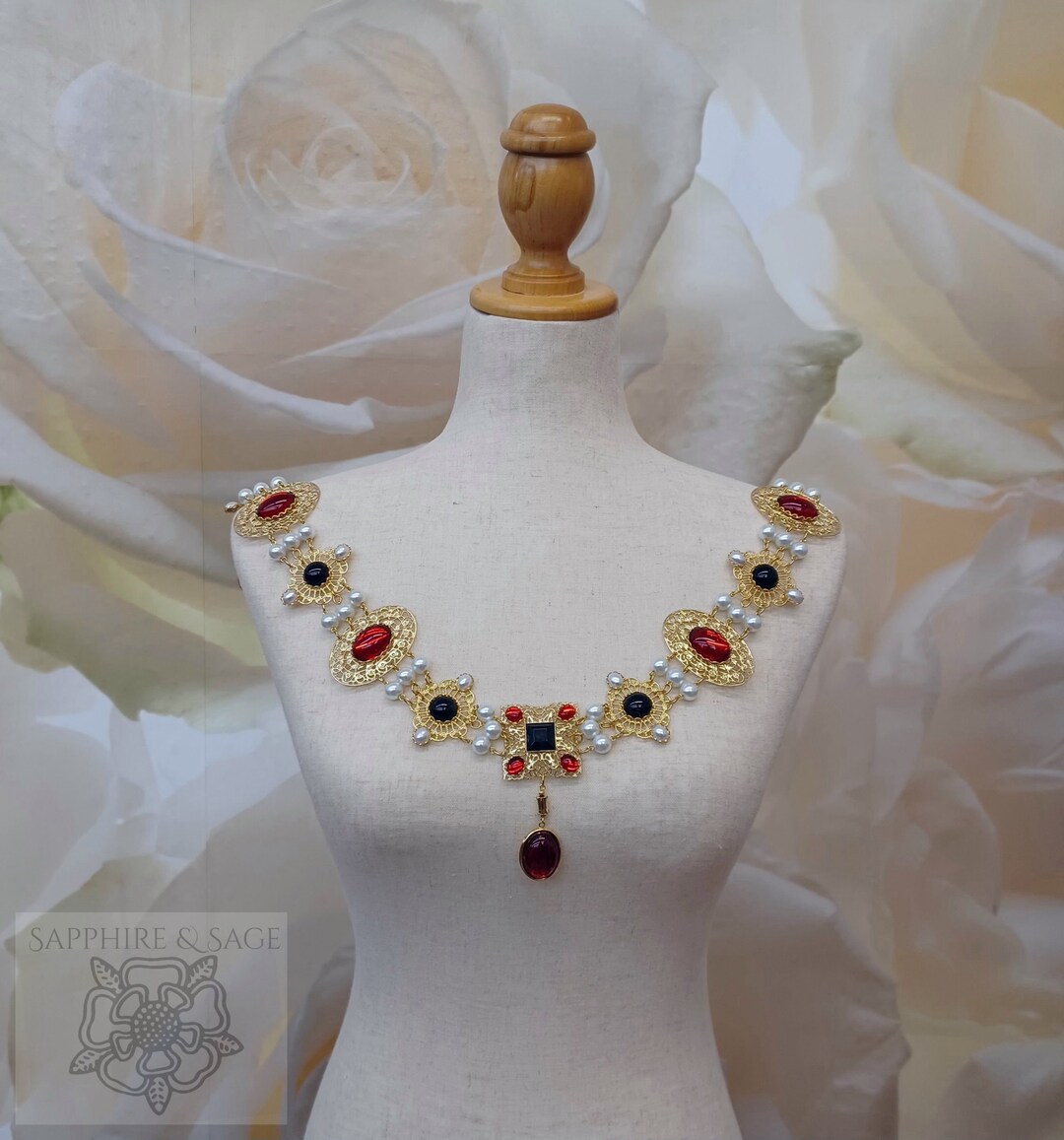 King Henry VIII Livery Collar: Tudor Renaissance Pearl Chain, 50-55" - Etsy