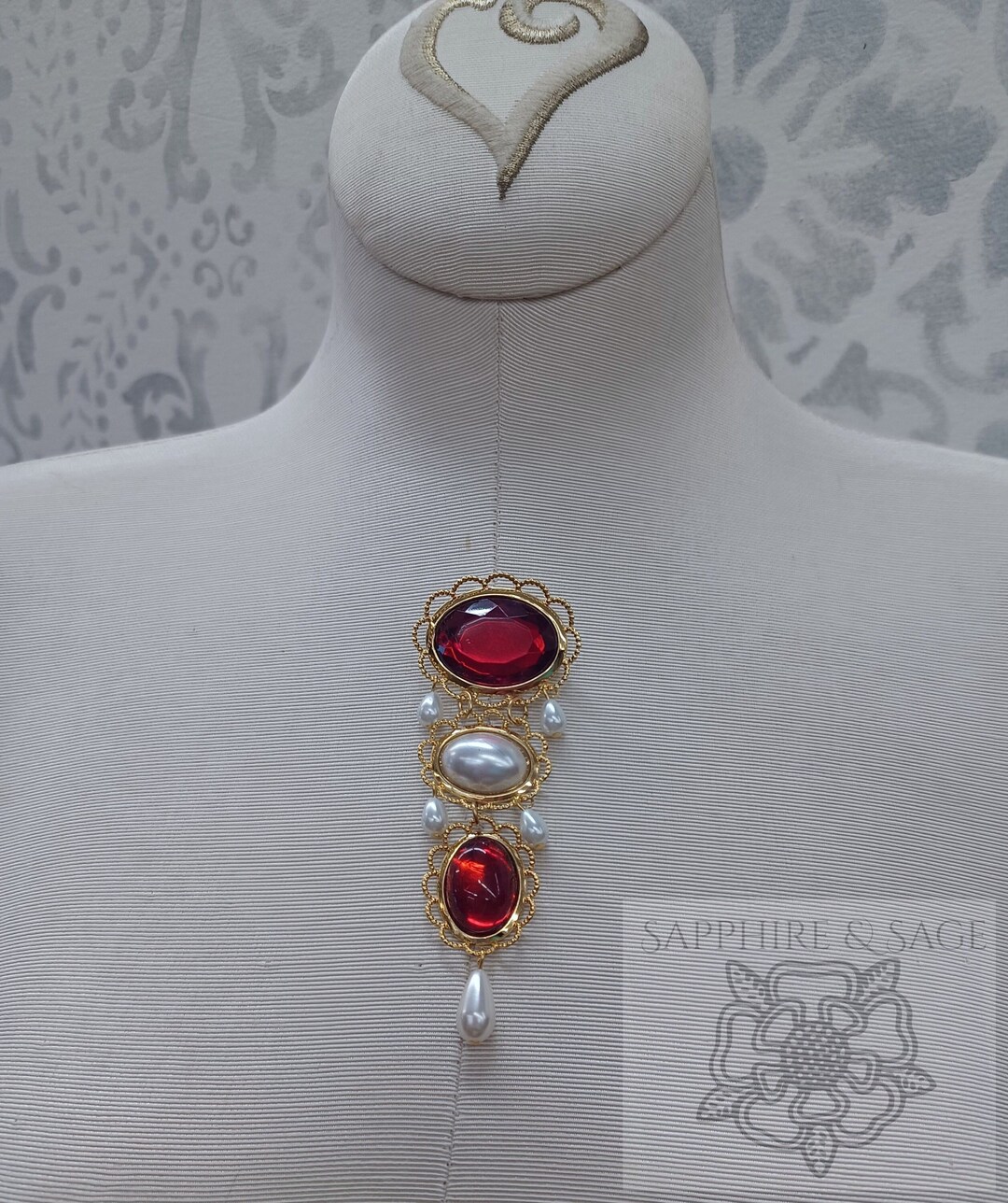 PICK YOUR COLOR: "isabella" Replication Renaissance Brooch Pin Medieval ...