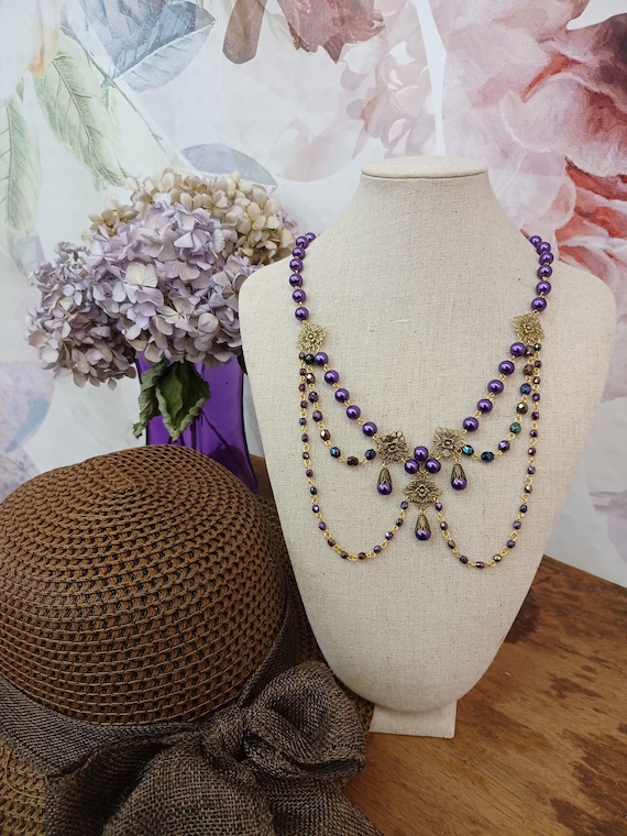 PICK COLOR: Josephine Renaissance Necklace Medieval Necklace - Etsy