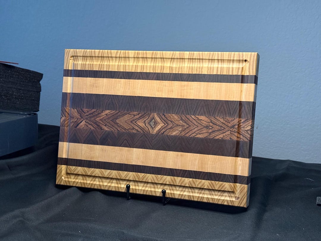 Zebrawood Striped End Grain Cutting Board - Etsy