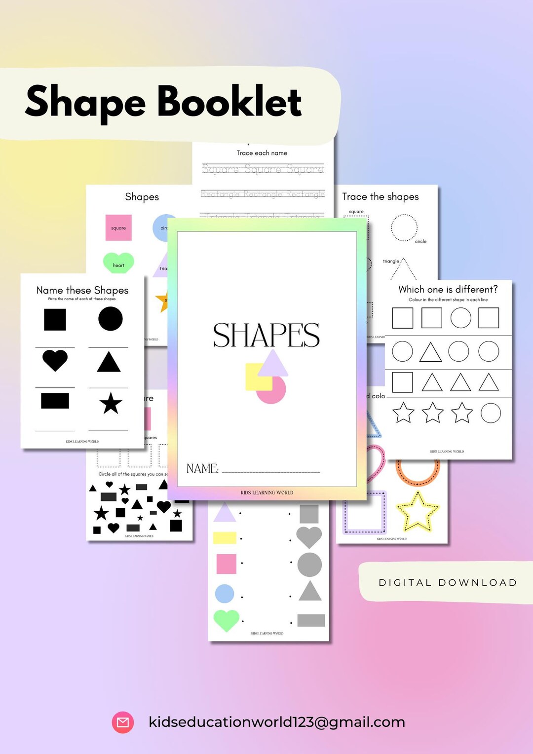 Shapes Worksheets for Kids, Shapes Learning, Shapes Matching Printable ...